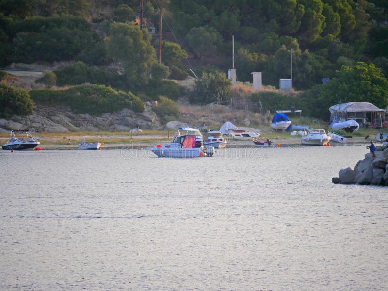Small boats in harbor port stock photo. Image of urban - 204527506