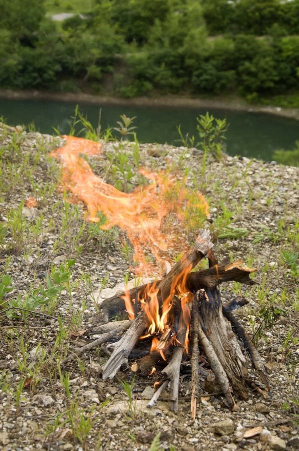Small bonfire stock image. Image of glowing, smoke, firewood - 15257567