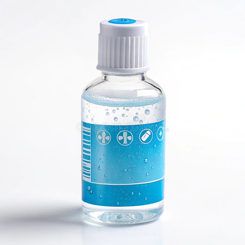 Small Bottle of Antiseptic Solution Stock Illustration - Illustration ...