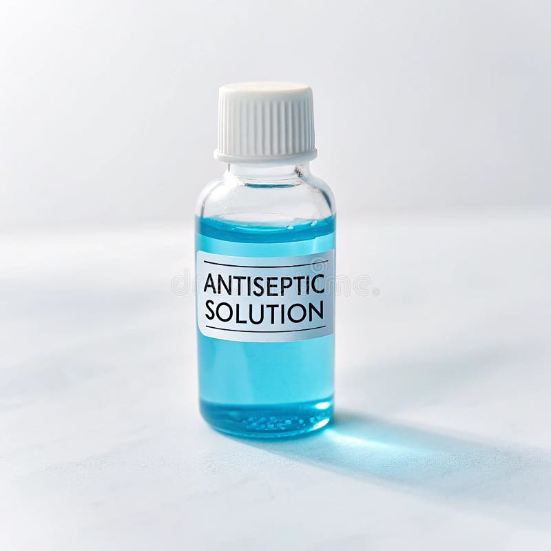 Small Bottle of Antiseptic Solution Stock Illustration - Illustration ...