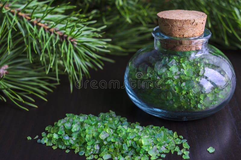 Small bottle of bath salt stock image. Image of herbal - 46714943