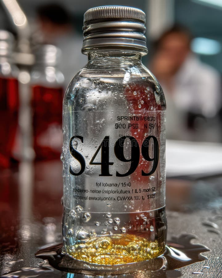 Small Bottle Displaying High Price of 499 Representing Tariffs and ...