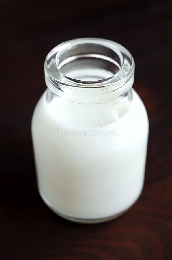 Small bottle of milk stock image. Image of glass, health - 51180009