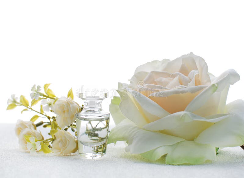 Small Bottle of Perfume with Flowers Stock Image - Image of glass ...