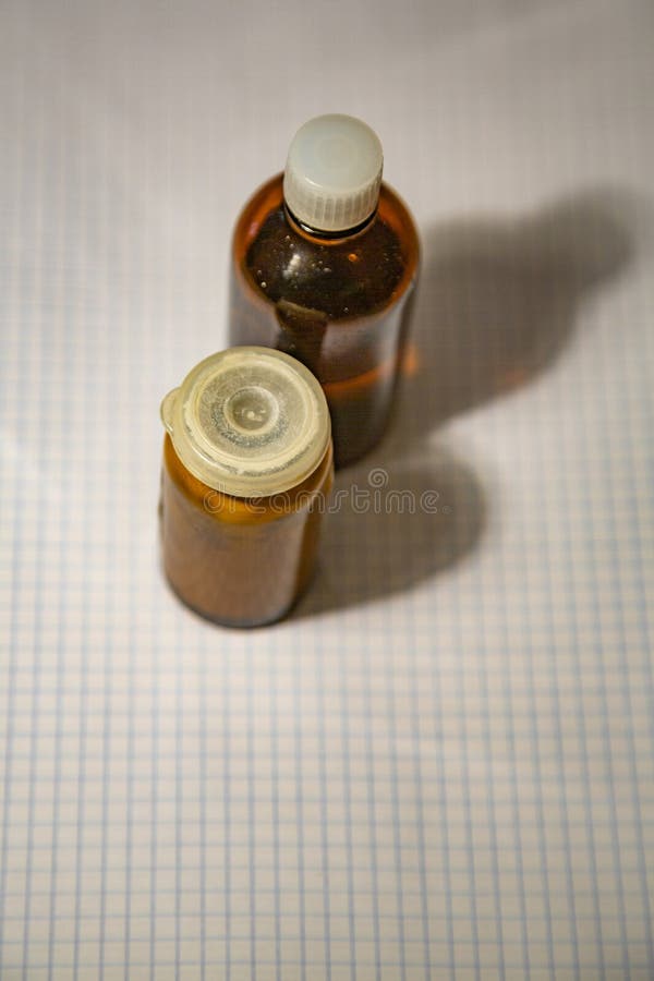 Small Bottles of Alcohol Medical Fluid Stock Photo - Image of sterility ...