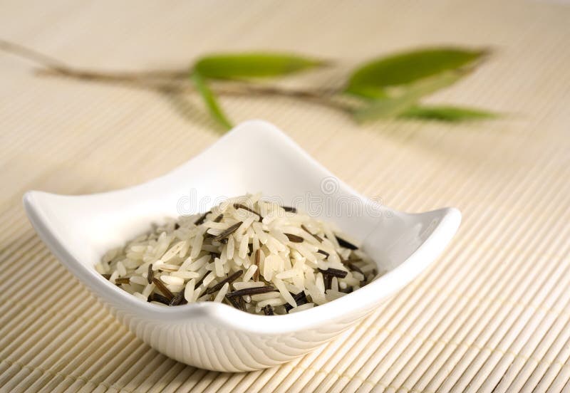 Small Bowl Filled with Rice Stock Photo - Image of food, leaves: 4993244