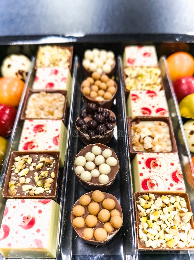 Small Box of Colorful and Tiny Chocolates with Different Stuffings and ...