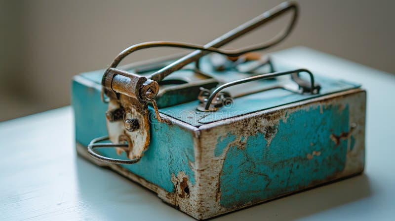 A Small Box of Humane Rodent Traps Styled on a Smooth White Table Stock ...