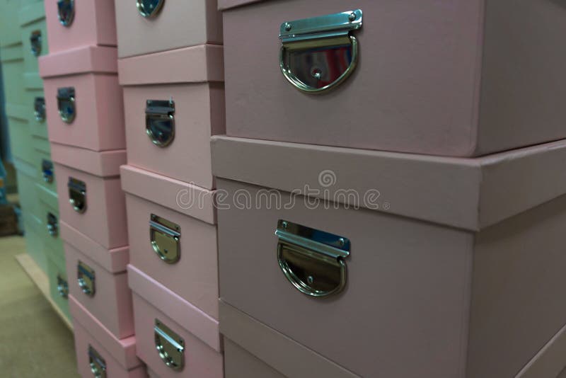 Small boxes stand in a row stock image. Image of geometric - 92595899