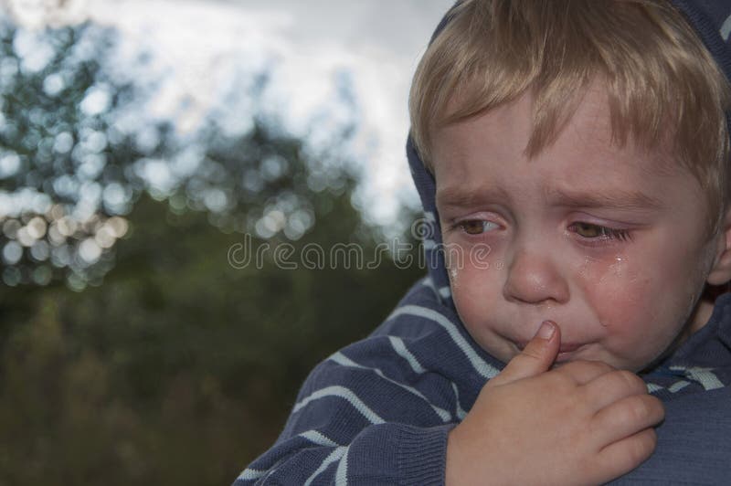 The Small Boy is Crying. he is Disappointed. Closeup Baby Concept ...