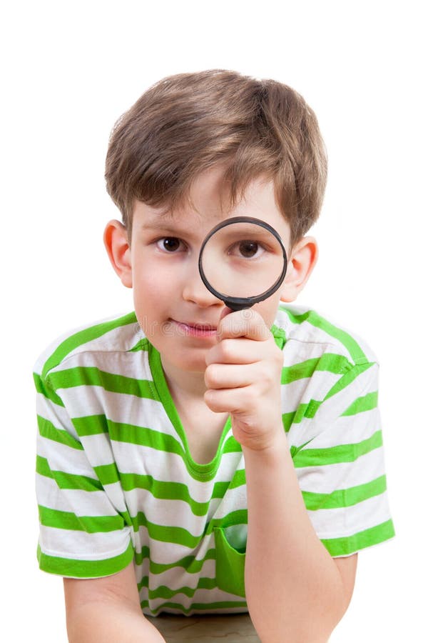 Child See through Magnifying Glass, Kid Eye Magnifier Lens Stock Photo ...