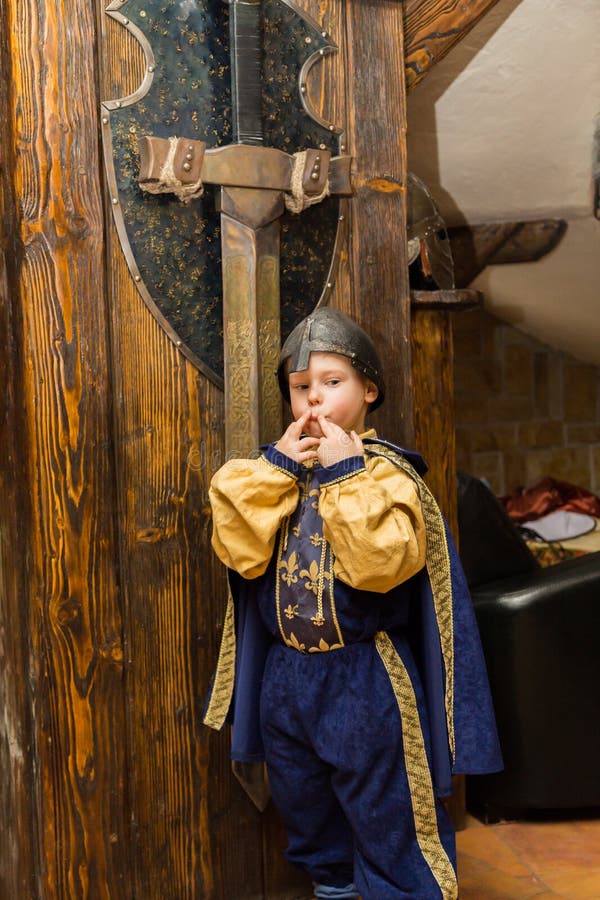Small Boy in Medieval Costume Stock Image - Image of dressing, school ...