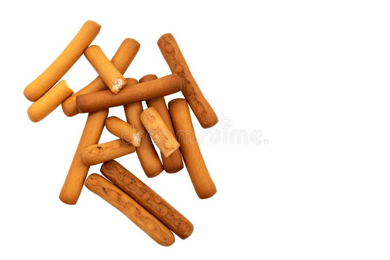 Small Bread Sticks on a White Background. Grissini Stock Photo - Image ...