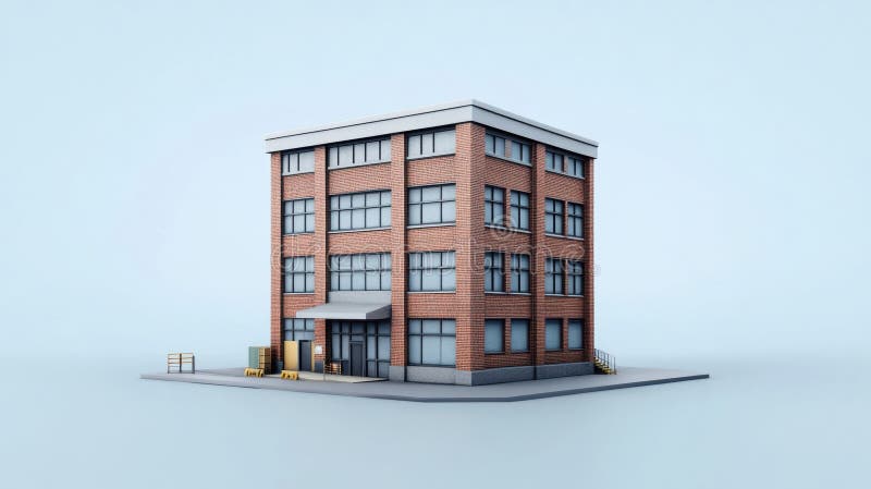 A Small Brick Building with a Parking Meter on the Side Stock ...