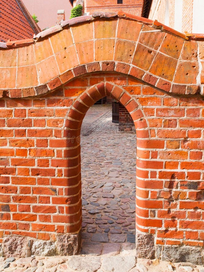 Small brick gate stock image. Image of history, stone - 62879383