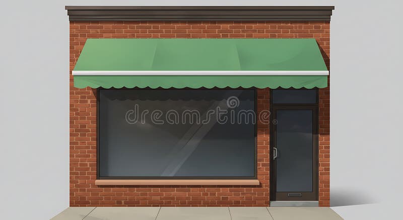 Small Brick Storefront with a Large, Dark-tinted Display Window. a ...