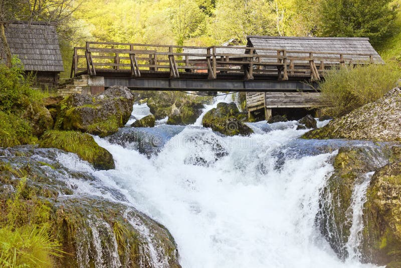 Small Bridge on Fall with Mills on Each Side Stock Image - Image of ...