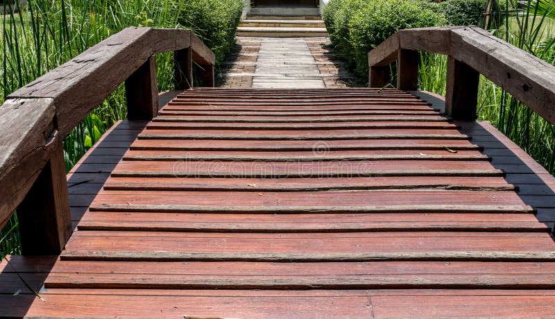 Small Wooden Bridge in Garden Stock Photo - Image of small, outside ...