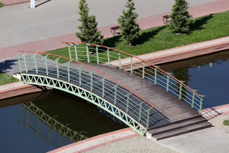 A Small Bridge Over the Canal Stock Photo - Image of reflection, rail ...