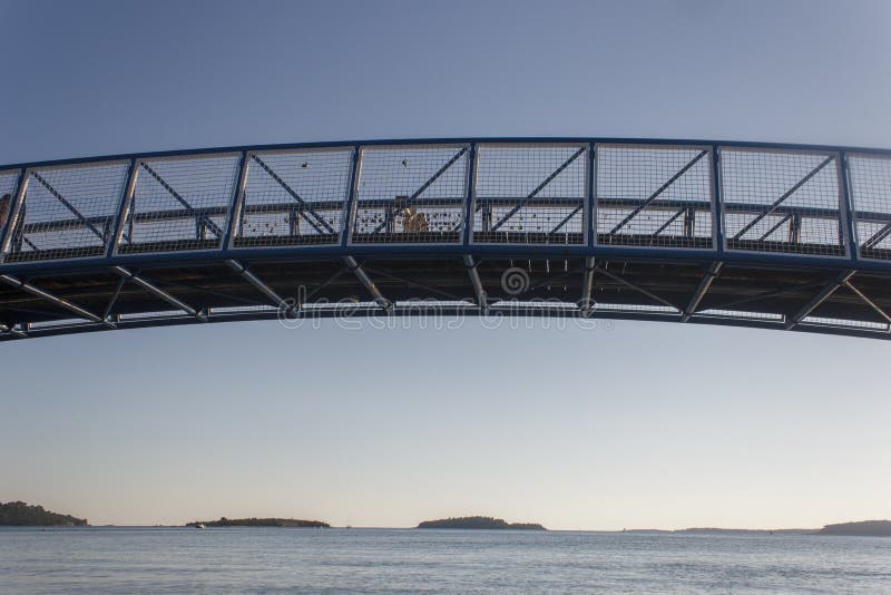 Small Bridge Over Canal at Seaside Stock Image - Image of scenery, arch ...