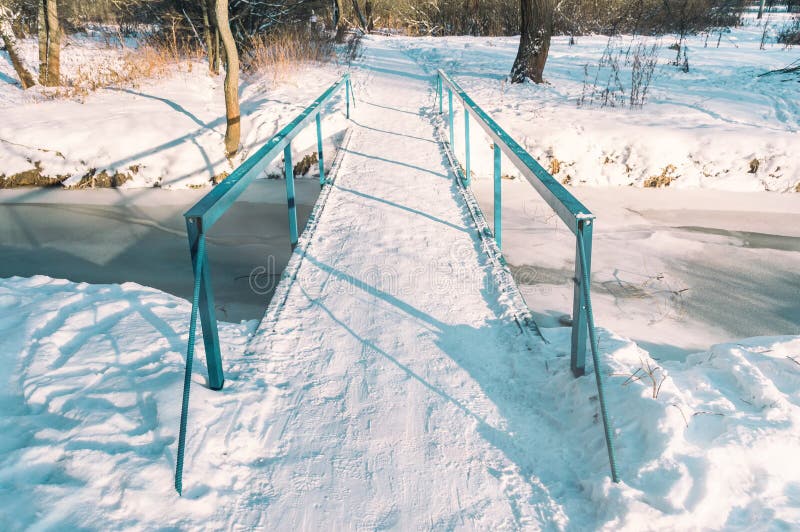Small bridge stock image. Image of cold, landscape, beauty - 84022585