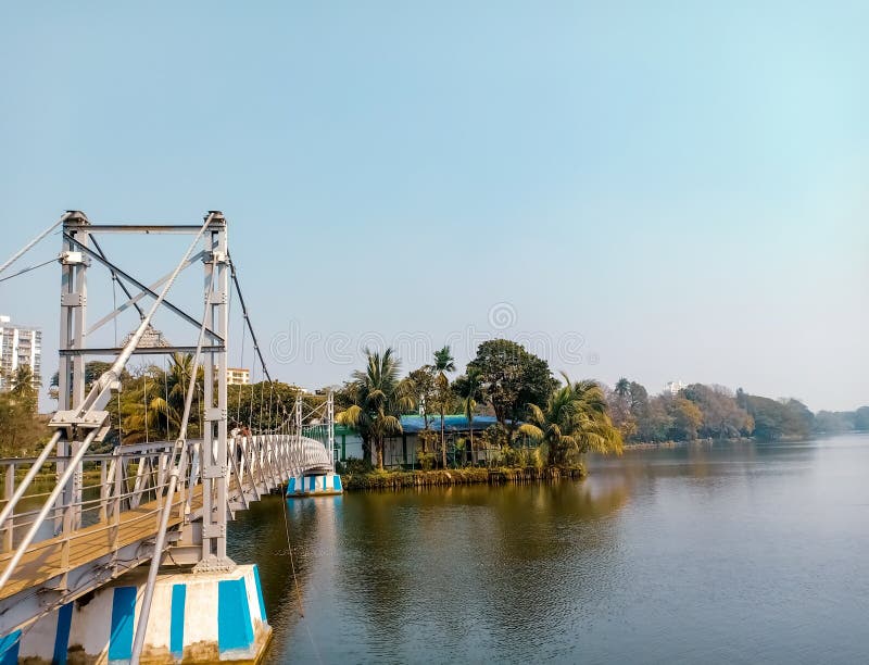 A Small Bridge Over the Lake River at Kolkata Editorial Photography ...