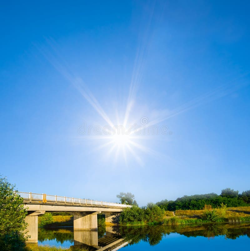Small Bridge Over the River Stock Image - Image of lake, reservoir ...