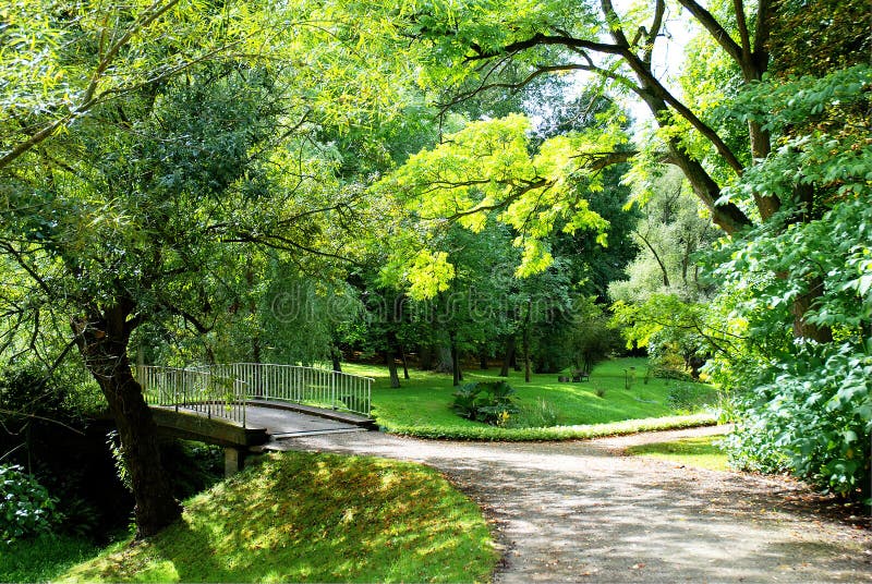Small Bridge in Park stock image. Image of landscape - 33665115