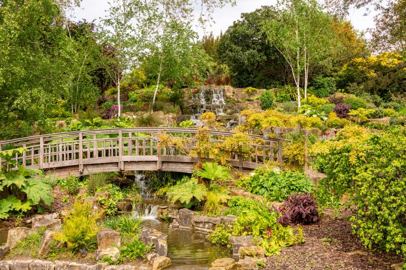 Small Bridge in Regent S Park Landscape in Spring, London, UK Stock ...