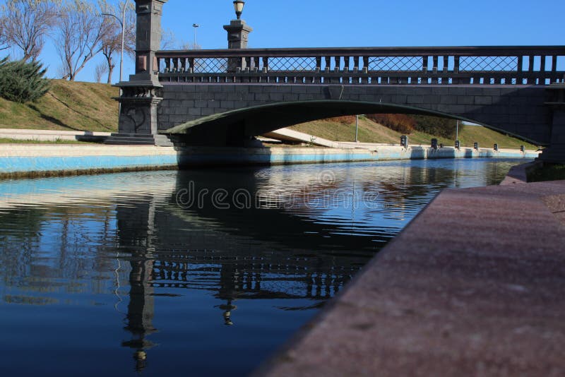 A Small Bridge on a Tiny River Leading To the Sea Stock Image - Image ...