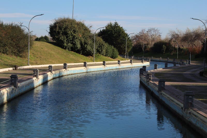 A Small Bridge on a Tiny River Leading To the Sea Stock Photo - Image ...