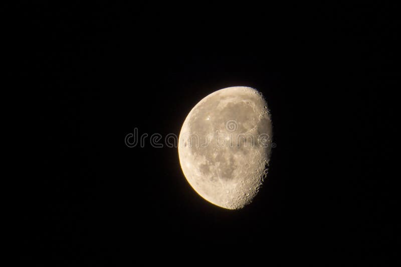 Small, Bright, and Moon in the Night Sky Stock Photo - Image of night ...