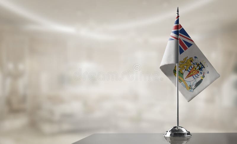 A Small British Antarctic Territory Flag on an Abstract Blurry ...