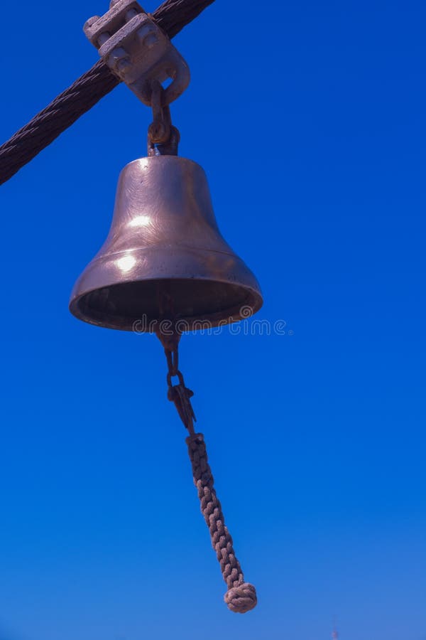 Small Bronze Bell on a Sailing Ship Stock Photo - Image of sailing ...