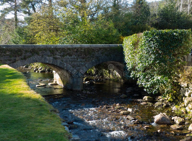 The Small Brook and Arched Stone Bridge at the Ancient Glendalough ...