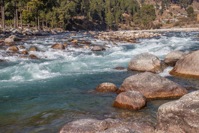 A Small Brook Flowing through the Valleys Stock Photo - Image of water ...