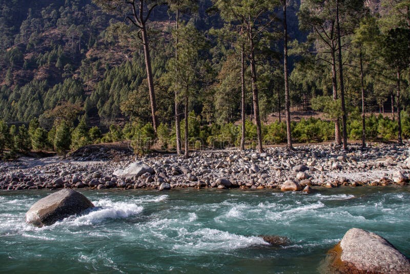 A Small Brook Flowing through the Valleys Stock Photo - Image of clear ...