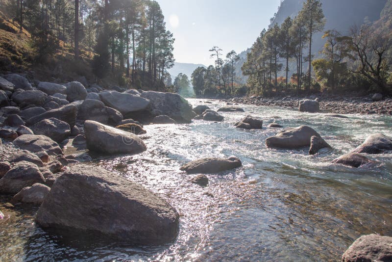 A Small Brook Flowing through the Valleys Stock Image - Image of ...
