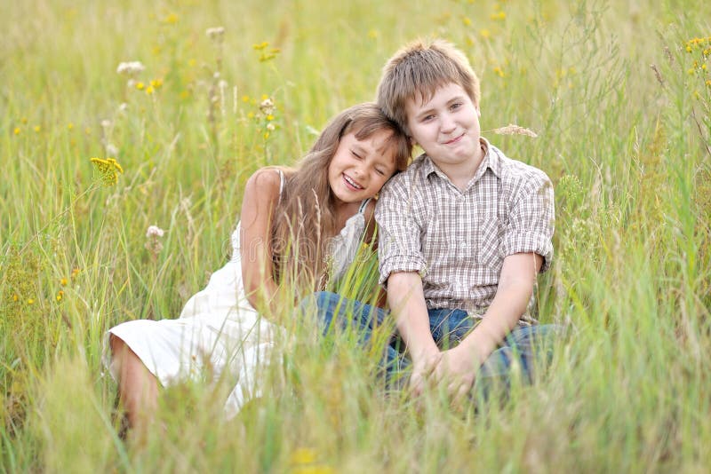 Small Brother and sister stock image. Image of outdoor - 48055363