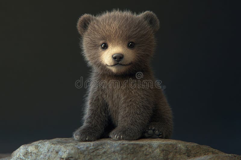 A Small Brown Bear Sits Atop a Rock, Possibly Enjoying the View or ...