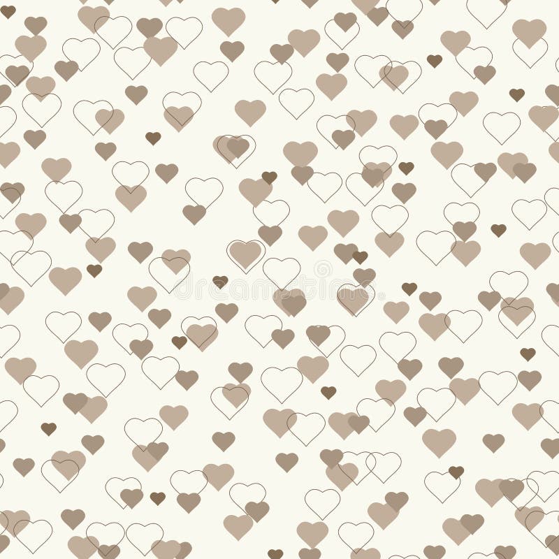Small Brown Beige Hearts Seamless Pattern Stock Vector - Illustration ...