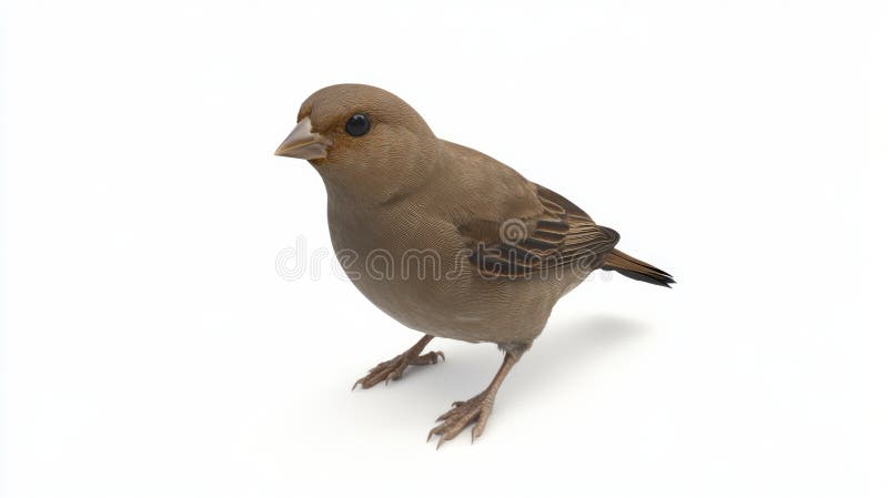 Brown Bird Standing on a Plain Background, Showing Its Detailed ...