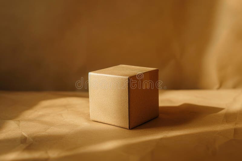 A Small Brown Box Sits Atop a Bed Stock Photo - Image of generated ...