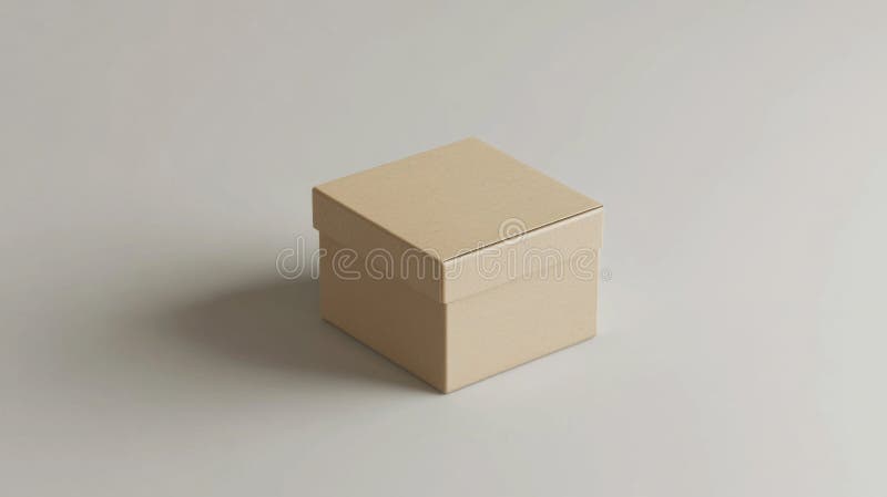 Small Brown Cardboard Gift Box on Grey Background Stock Illustration ...