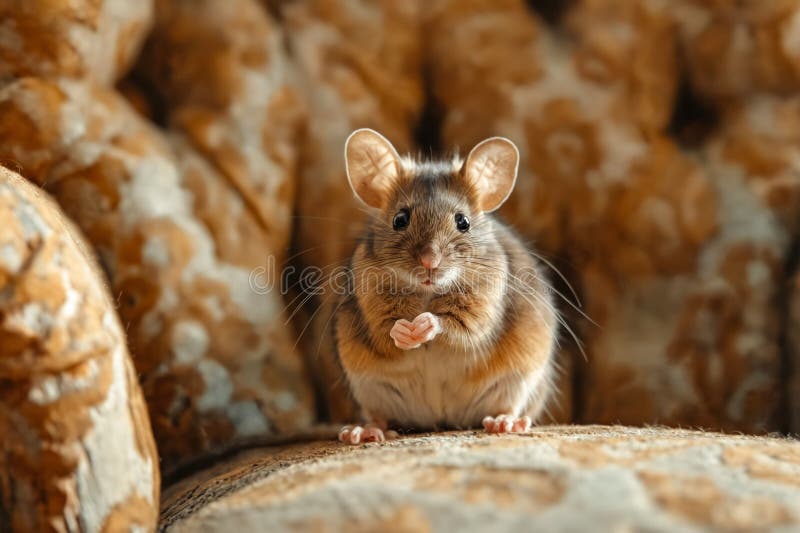 A Small Brown Mouse Sitting on Top of a Couch. Generative AI Stock ...