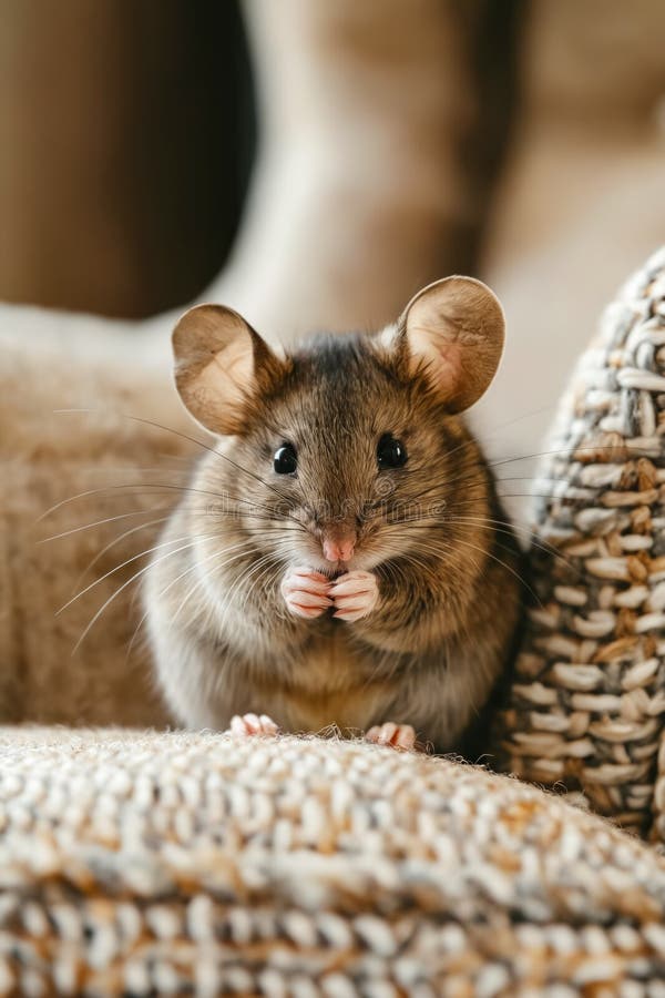 A Small Brown Mouse Sitting on Top of a Scratching Post. Generative AI ...