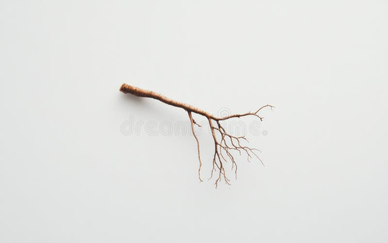 Small Brown Twig on White Background Stock Illustration - Illustration ...