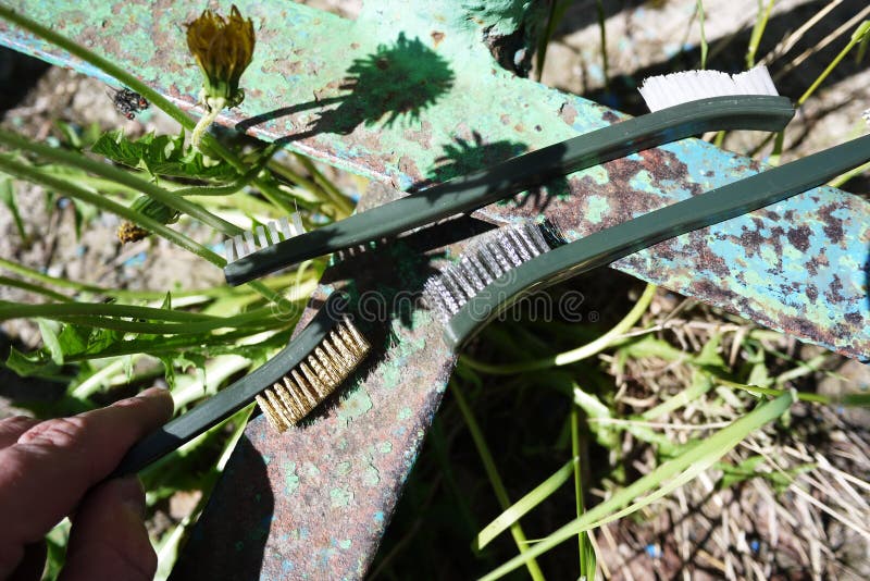 Small Brushes for Cleaning Rust. Stock Image - Image of nature ...