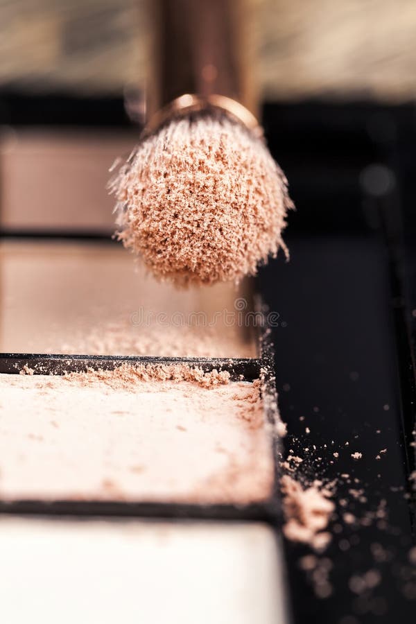 Powder Powder Scattered Together with a Cosmetic Brush Stock Image ...