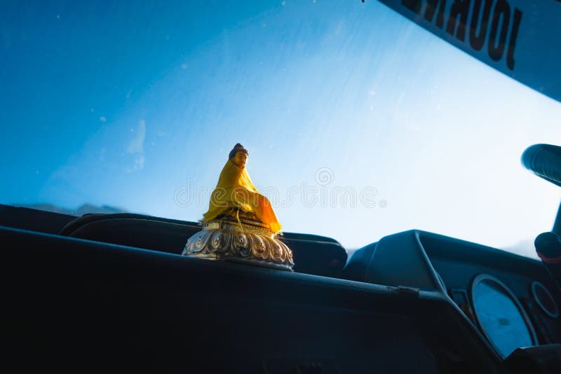 Small Buddha Statue in the Car Stock Image - Image of lord, travel ...